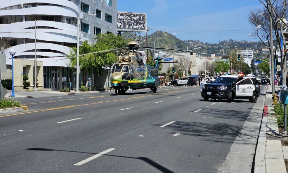 WeHo shooting LASD response, helicopter lands on LaBrea